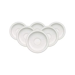 Villeroy & Boch Untertasse VILLEROY & BOCH "Espressountertassen Gray Pearl &oslash; 13 cm 6er Set wei&szlig;", wei&szlig;, B:13cm H:2cm L:13cm T:13cm &Oslash;:13cm, Speiseteller, Sp&uuml;lmaschinengeeignet, Mikrowellengeeignet