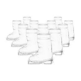 Schnapsglas ST&Ouml;LZLE "Stamper Ski Boot 4 cl 12er Set transparent", bunt (transparent), B:6,95cm H:7,35cm &Oslash;:6,95cm, Glas, Trinkgef&auml;&szlig;e, Sp&uuml;lmaschinenfest