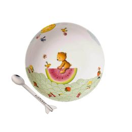Villeroy & Boch Kindergeschirr-Set VILLEROY & BOCH "Kindergeschirr Hungry as a Bear 2er Set bunt", bunt, 2, Geschirr-Sets, Sp&uuml;lmaschinenfest, Mikrowellensicher