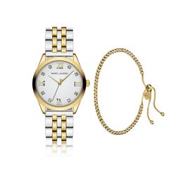 Quarzuhr MARC LAUDER "SME5-1", gold, silber, Armbanduhren, Damen, Quarzuhr