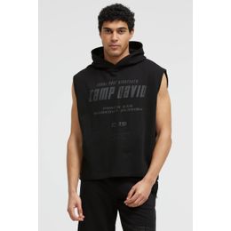 Kapuzensweatshirt CAMP DAVID, Herren, Gr. 4XL, schwarz, Material: 100% Baumwolle, bedruckt, regular fit normal, Rundhals, angeschnitten gerader Abschluss, Sweatshirts, aus Baumwolle