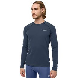 Langarmshirt Jack Wolfskin "INFINITE WARM LS M", Herren, Gr. S (48), blau (midnightsky), Obermaterial: 92% Polyester, 8% sonstige Fasern, Shirts Langarmshirt