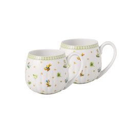Villeroy & Boch Becher VILLEROY & BOCH "Henkelbecher Easter Delight 350 ml 2er Set gr&uuml;n", gr&uuml;n, B:10cm H:8,8cm, Porzellan, Trinkgef&auml;&szlig;e, Becher, Mikrowellengeeignet
