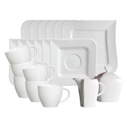 Ritzenhoff & Breker Geschirr-Set RITZENHOFF & BREKER "Kaffeeservice Melodie 20er Set wei&szlig;", wei&szlig;, 20, Porzellan, Geschirr-Sets, Geschirr-Set, Sp&uuml;lmaschinenfest