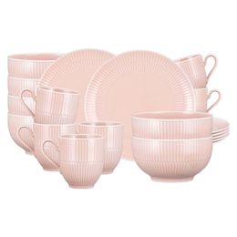 Geschirr-Set Seltmann Weiden "Fr&uuml;hst&uuml;cks-Set Amina 18er Set", rosa (ros&eacute;), 18, Porzellan, Geschirr-Sets, Geschirr-Set, Sp&uuml;lmaschinenfest, Mikrowellensicher, Ofenfest