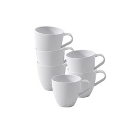 Villeroy & Boch Espressotasse VILLEROY & BOCH "Espressotassen Pura 50 ml 6er Set wei&szlig;", wei&szlig;, B:5,7cm H:5,1cm &Oslash;:5,7cm, Porzellan, Trinkgef&auml;&szlig;e, Espressotasse, Sp&uuml;lmaschinenfest, Mikrowellensicher