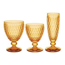 Villeroy & Boch Gl&auml;ser-Set VILLEROY & BOCH "Wein- & Sektgl&auml;ser Boston Coloured 12er Set", saffron, B:2cm H:2cm, Glas, Trinkgef&auml;&szlig;e, Sp&uuml;lmaschinenfest