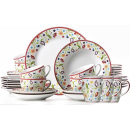 Ritzenhoff & Breker Geschirr-Set RITZENHOFF & BREKER "Kombiservice Shanti Doppio bunt", bunt, 36, Porzellan, Geschirr-Sets, Geschirr-Set, Sp&uuml;lmaschinengeeignet