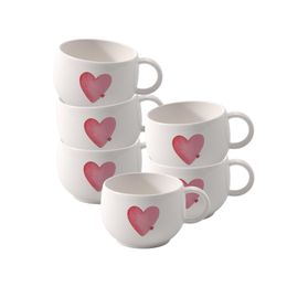 Espressotasse "Espressotassen With Love 60 ml 6er Set wei&szlig;", wei&szlig;, B:6,5cm H:4,7cm, Porzellan, LIKE. BY VILLEROY & BOCH, Trinkgef&auml;&szlig;e, Espressotasse, Sp&uuml;lmaschinengeeignet, Mikrowellengeeignet