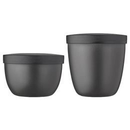 Lunchbox Mepal "Snackpots Ellipse 350 & 500 ml 2er Set", schwarz (nordic schwarz), B:2cm H:2cm L:2cm &Oslash;:10,7cm, Kunststoff, Lebensmittelaufbewahrungsbeh&auml;lter, Lunchbox, Sp&uuml;lmaschinengeeignet, Mikrowellengeeignet (ohne Deckel)