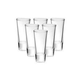 Schnapsglas Van Well "Stamper Ida 40 ml 6er Set transparent", bunt (transparent), B:2cm H:2cm, Glas, Trinkgef&auml;&szlig;e, Sp&uuml;lmaschinengeeignet