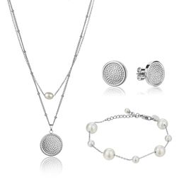 Schmuckset ISABELLA FORD "IS002S", silber, Schmuck_Sets, Damen, 47cm. 25x1.5mm. Pendant / 10mm / 155mm., Edelstahl, Schmuckset, 47 cm. 25x1.5mm. Pendant / 10 mm / 155 mm.