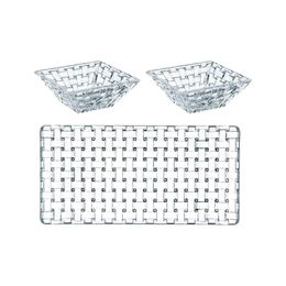 Servierplatte Nachtmann "Servierplatten Bossa Nova 3er Set transparent", bunt (transparent), B:2cm H:2cm L:2cm T:2cm, Glas, Servierplatten, Servierplatte, Erh&ouml;hte Bruchfestigkeit