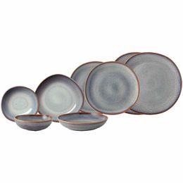 Geschirr-Set "Einsteiger-Set Lave 8er Set", beige, 8, Steingut, LIKE. BY VILLEROY & BOCH, Geschirr-Sets, Geschirr-Set, Sp&uuml;lmaschinengeeignet, Mikrowellenfest