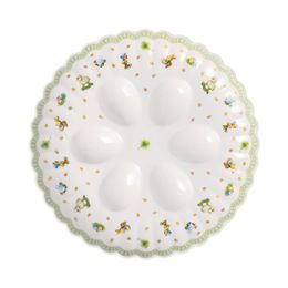 Villeroy & Boch Eierbecher VILLEROY & BOCH "Eierteller Easter Delight &oslash; 24,2 cm gr&uuml;n", gr&uuml;n, B:24,2cm H:3,2cm &Oslash;:24,2cm, Porzellan, Eierbecher, Mikrowellengeeignet