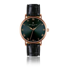 Quarzuhr PHILIPP BLANC "PA5-S070R", schwarz croco, Armbanduhren, Herren, Quarzuhr