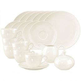 Geschirr-Set Seltmann Weiden "Kaffeeservice Savona Fine Diamond 20er Set creme", beige (creme), 20, Porzellan, Geschirr-Sets, Geschirr-Set, Sp&uuml;lmaschinenfest, Mikrowellensicher, Ofenfest