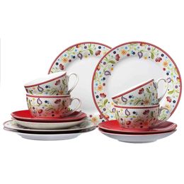 Ritzenhoff & Breker Geschirr-Set RITZENHOFF & BREKER "Kaffeeservice Shanti Doppio 12er Set bunt", bunt, 12, Porzellan, Geschirr-Sets, Geschirr-Set, Sp&uuml;lmaschinengeeignet