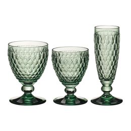 Villeroy & Boch Gl&auml;ser-Set VILLEROY & BOCH "Wein- & Sektgl&auml;ser Boston Coloured 12er Set", gr&uuml;n, B:2cm H:2cm, Glas, Trinkgef&auml;&szlig;e, Sp&uuml;lmaschinenfest