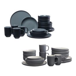 Ritzenhoff & Breker Geschirr-Set RITZENHOFF & BREKER "XXL Kombiservice Jasper 32er Set schwarz-grau", bunt (schwarz, grau), 32, Keramik, Geschirr-Sets, Geschirr-Set, Sp&uuml;lmaschinengeeignet