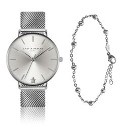 Quarzuhr AMELIA PARKER "SAA1-2", silber, Armbanduhren, Damen, Quarzuhr
