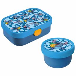 Lunchbox Mepal "Obst- und Bentobox Stitch Campus 300 & 750 ml blau-gelb", bunt (blau, gelb), B:2cm H:2cm L:2cm, Kunststoff, Lebensmittelaufbewahrungsbeh&auml;lter, Lunchbox