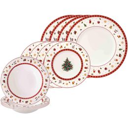 Villeroy & Boch Geschirr-Set VILLEROY & BOCH "Tellerset Toy's Delight 12er Set wei&szlig;", wei&szlig;, 12, Porzellan, Geschirr-Sets, Geschirr-Set, Mikrowellengeeignet