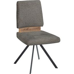 Esszimmerstuhl MASSIVLINE & MORE "Br&uuml;gge 300", grau, schwarz, grau, B:48cm H:92cm T:59,5cm, Holzwerkstoff, Metall, Stoff, St&uuml;hle, Esszimmerstuhl