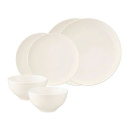 Geschirr-Set Seltmann Weiden "Basic-Set Savona Fine Diamond 6er Set creme", beige (creme), 6, Porzellan, Geschirr-Sets, Geschirr-Set, Sp&uuml;lmaschinenfest, Mikrowellensicher, Ofenfest