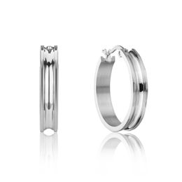 Ohrring-Set ISABELLA FORD "FE008S", silber, Ohrringe, Damen, 25mm diameter, Edelstahl