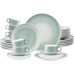 Geschirr-Set Seltmann Weiden "Kombiservice Sento Home 30er Set", gr&uuml;n (aura mint), 30, Porzellan, Geschirr-Sets, Geschirr-Set, Sp&uuml;lmaschinengeeignet, Mikrowellengeeignet, Ofenfest, Salamandergeeignet, K&uuml;hlschrankgeeignet, Gefrierschrankgeeignet