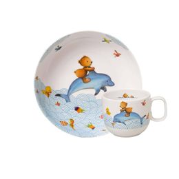 Villeroy & Boch Kindergeschirr-Set VILLEROY & BOCH "Kindergeschirrset Happy as a Bear 2er Set bunt", bunt, 2, Porzellan, Geschirr-Sets, Sp&uuml;lmaschinenfest, Mikrowellensicher