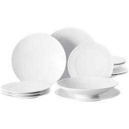 Geschirr-Set Seltmann Weiden "Teller-Set Nori Home 12er Set wei&szlig;", wei&szlig;, 12, Porzellan, Geschirr-Sets, Geschirr-Set, Sp&uuml;lmaschinengeeignet, Mikrowellenfest, Ofenfest