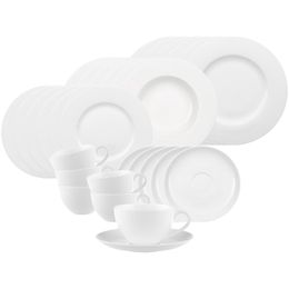 Villeroy & Boch Geschirr-Set VILLEROY & BOCH "Kombiservice Anmut 30er Set wei&szlig;", wei&szlig;, 30, Porzellan, Geschirr-Sets, Geschirr-Set, Sp&uuml;lmaschinenfest, Mikrowellensicher