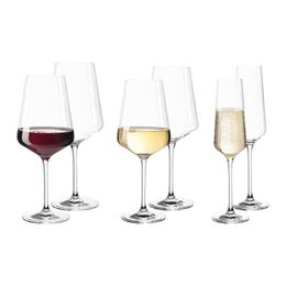 Gl&auml;ser-Set Leonardo "Wein- und Sektgl&auml;ser Puccini 6er Set transparent", bunt (transparent), B:2cm H:2cm, Glas, Trinkgef&auml;&szlig;e, Ideal f&uuml;r den Alltag, sp&uuml;lmaschinengeeignet