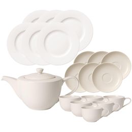 Villeroy & Boch Geschirr-Set VILLEROY & BOCH "Fr&uuml;hst&uuml;cks-Set For Me 19er Set wei&szlig;", wei&szlig;, 19, Porzellan, Geschirr-Sets, Geschirr-Set, Sp&uuml;lmaschinenfest, Mikrowellensicher