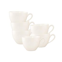Tasse Seltmann Weiden "Kaffeetassen Savona Fine Diamond 270 ml 6er Set creme", beige (creme), B:9cm H:6,6cm, Porzellan, Trinkgef&auml;&szlig;e, Tasse, Sp&uuml;lmaschinenfest, Mikrowellensicher, Ofenfest