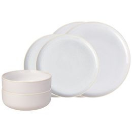 Geschirr-Set "Basic-Set Crafted 6er Set", wei&szlig; (cotton), 6, Porzellan, LIKE. BY VILLEROY & BOCH, Geschirr-Sets, Geschirr-Set, Sp&uuml;lmaschinengeeignet, Mikrowellengeeignet