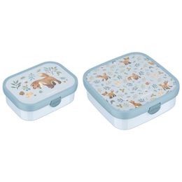 Lunchbox Mepal "Brotdosen-Set Campus (2025) 2er Set", blau (forest friends), B:2cm H:2cm L:2cm, Kunststoff, Lebensmittelaufbewahrungsbeh&auml;lter, Lunchbox, Sp&uuml;lmaschinenfest