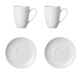 Ritzenhoff & Breker Tasse RITZENHOFF & BREKER "Latte Macchiato Gl&auml;ser Bianco 4er Set wei&szlig;", wei&szlig;, B:2cm H:2cm, Porzellan, Trinkgef&auml;&szlig;e, Tasse, Sp&uuml;lmaschinengeeignet