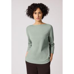 3/4-Arm-Shirt Street One, Damen, Gr. 42, schwarz mint gr&uuml;n, Web, 95% Baumwolle, 5% Elasthan, unifarben, normal normal, U-Boot-Ausschnitt, abgesteppt, Shirts 3/4-Arm-Shirt, Jersey