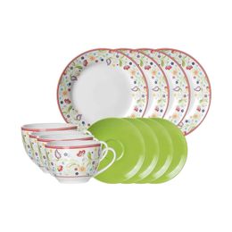 Ritzenhoff & Breker Geschirr-Set RITZENHOFF & BREKER "Kaffeeservice Shanti Doppio 12er Set bunt", bunt, 12, Porzellan, Geschirr-Sets, Geschirr-Set, Sp&uuml;lmaschinengeeignet