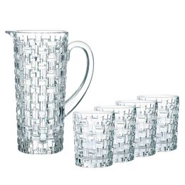 Gl&auml;ser-Set Nachtmann "Becher- und Krug-Set Bossa Nova 5er Set transparent", bunt (transparent), B:2cm H:2cm, Kristallglas, Trinkgef&auml;&szlig;e, Erh&ouml;hte Bruchfestigkeit, Kristallglas, sp&uuml;lmaschinenfest
