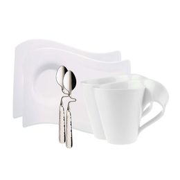 Villeroy & Boch Becher VILLEROY & BOCH "Becher-Set NewWave 6er Set wei&szlig;", wei&szlig;, B:29cm H:21,5cm, Trinkgef&auml;&szlig;e, Becher, Sp&uuml;lmaschinengeeignet, Mikrowellenfest