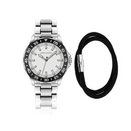 Quarzuhr MARC LAUDER "SMC4-1", silber, Armbanduhren, Herren, Quarzuhr