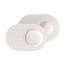 Villeroy & Boch Geschirr-Set VILLEROY & BOCH "Teller-Set Manufacture Ice 12er Set wei&szlig;", wei&szlig;, 12, Porzellan, Geschirr-Sets, Geschirr-Set, Sp&uuml;lmaschinenfest, Mikrowellensicher