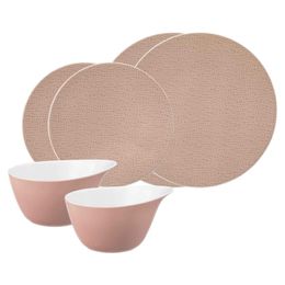 Geschirr-Set Seltmann Weiden "Basic-Set Life Fashion 6er Set", rosa (posh rose), 6, Porzellan, Geschirr-Sets, Geschirr-Set, Sp&uuml;lmaschinenfest, Mikrowellensicher, Ofenfest