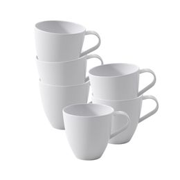 Villeroy & Boch Tasse VILLEROY & BOCH "Kaffeetassen Pura 150 ml 6er Set wei&szlig;", wei&szlig;, B:8cm H:7,6cm &Oslash;:8cm, Porzellan, Trinkgef&auml;&szlig;e, Tasse, Sp&uuml;lmaschinenfest, Mikrowellensicher