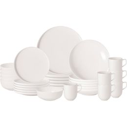 Villeroy & Boch Geschirr-Set VILLEROY & BOCH "Kombiservice Afina 30er Set wei&szlig;", wei&szlig;, 30, Porzellan, Geschirr-Sets, Geschirr-Set, Sp&uuml;lmaschinengeeignet, Mikrowellenfest