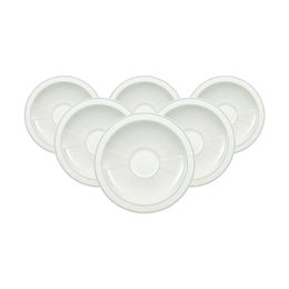 Villeroy & Boch Untertasse VILLEROY & BOCH "Kaffeeuntertassen Gray Pearl &oslash; 16 cm 6er Set wei&szlig;", wei&szlig;, B:16cm H:2,1cm L:16cm T:16cm &Oslash;:16cm, Speiseteller, Sp&uuml;lmaschinengeeignet, Mikrowellengeeignet